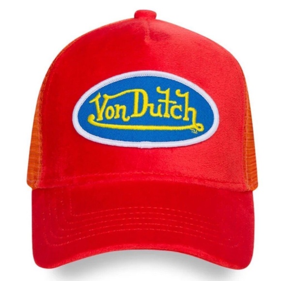 Von Dutch | Accessories | Nwt Von Dutch Orangeblueyellowwhite Velvet ...
